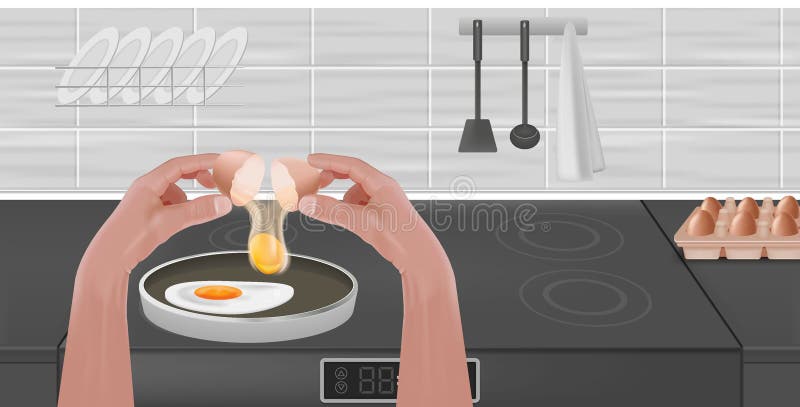 Eggs Cook Realistic Composition Stock Vector - Illustration of fresh ...