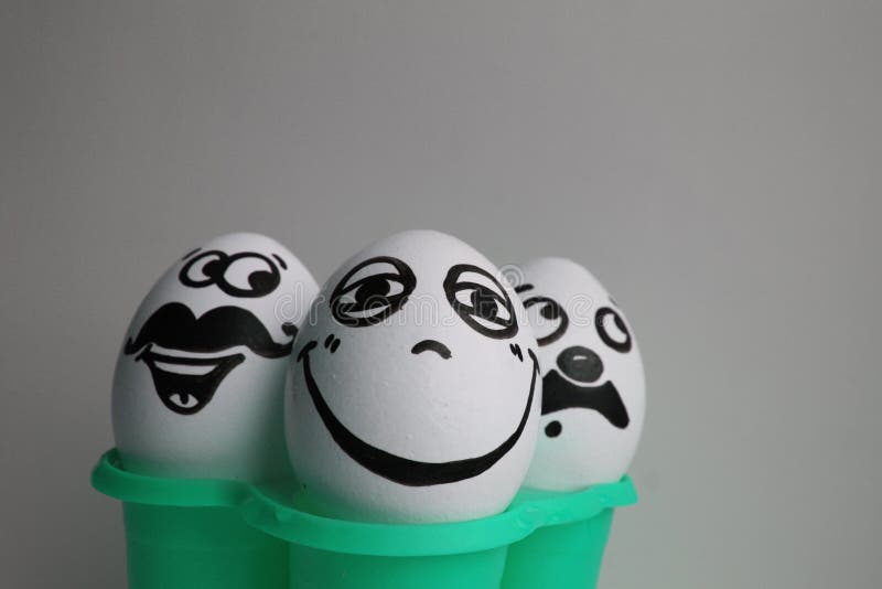 Eggs with a cute face stock image. Image of emotion, background - 90280837