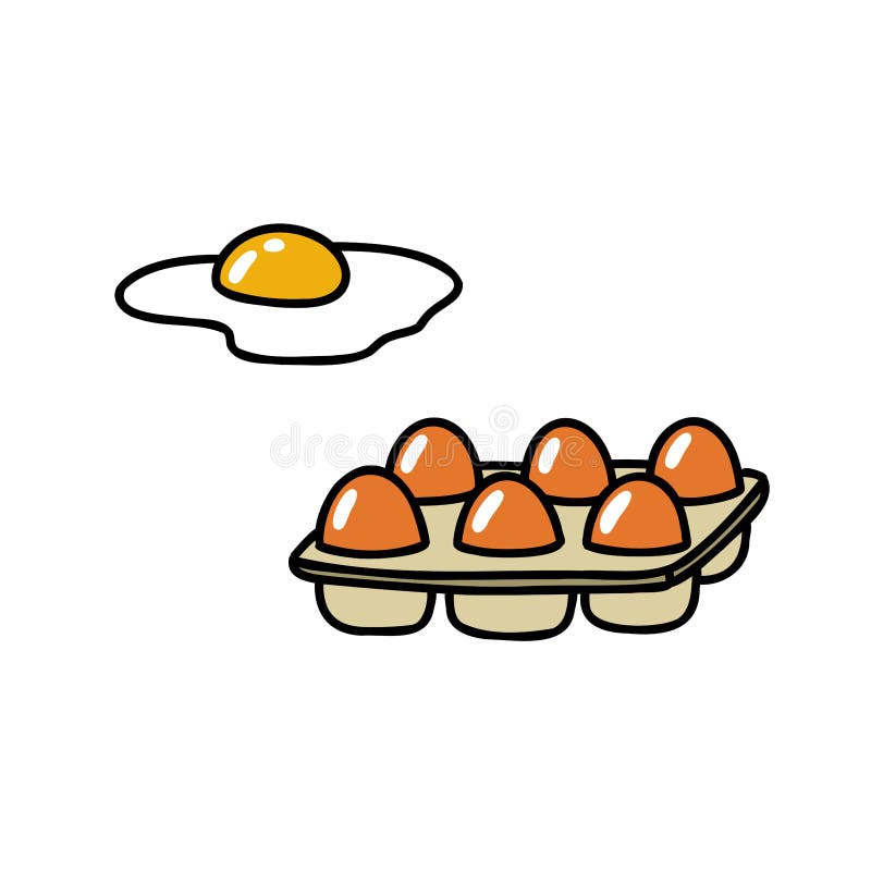 Eggs Doodle Icon, Vector Color Line Illustration Stock Vector ...