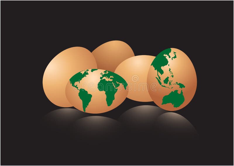 Eggs with earth map stock vector. Illustration of continent - 8669392