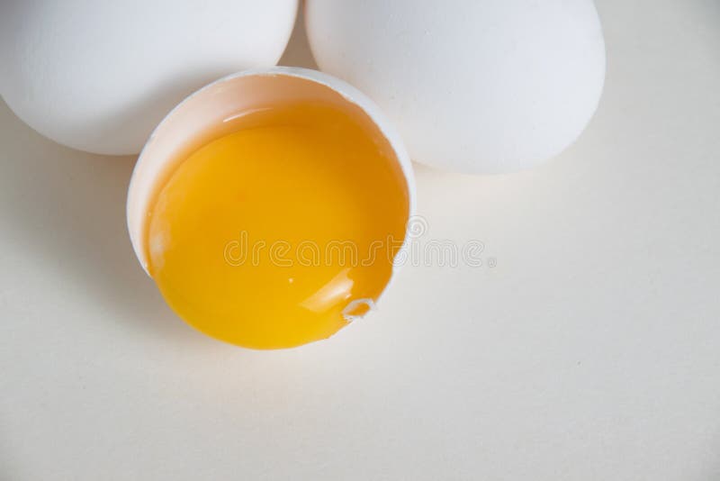 Eggs and Egg Yolk in Shell Isolate on White Background Stock Image ...