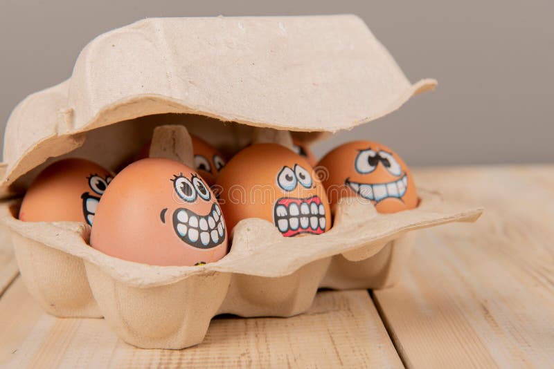 Eggs with faces stock image. Image of anthropomorphic - 142153369