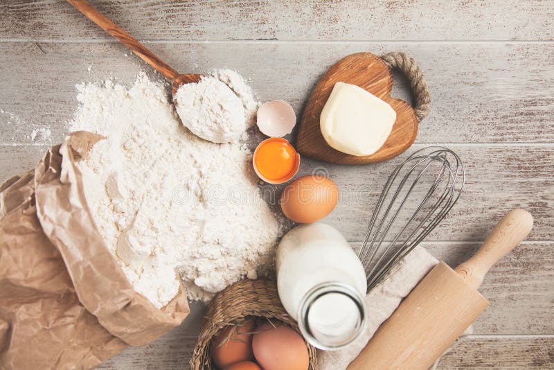 Basic baking ingredients stock photo. Image of cook - 114135028