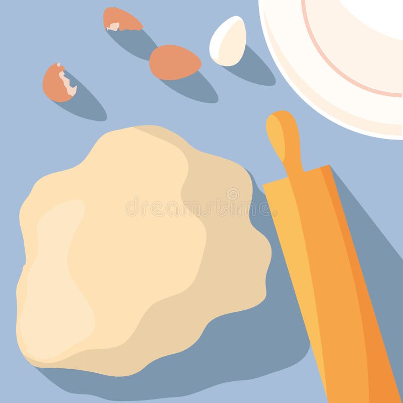 Eggs and Flour Pastry Ingredients Stock Illustration - Illustration of ...