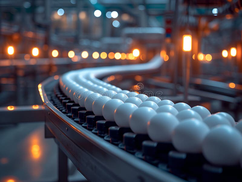Eggs Flowing through an Automated Sorting Facility, Efficiency in Food ...