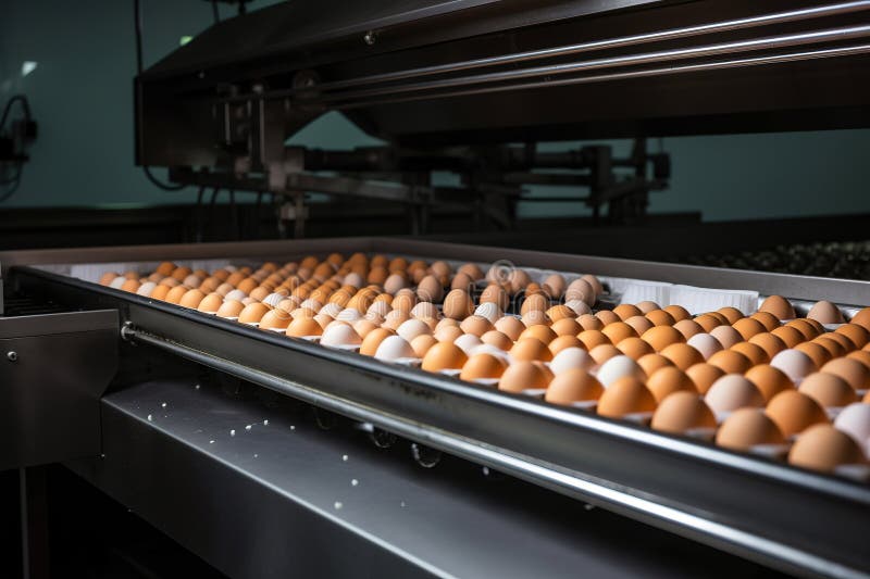 Eggs in a Food Processing Facility, Clean and Fresh, Ready for ...