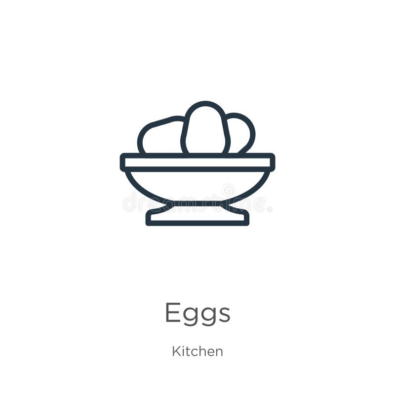 Two Eggs Icon. Thin Linear Two Eggs Outline Icon Isolated on White ...
