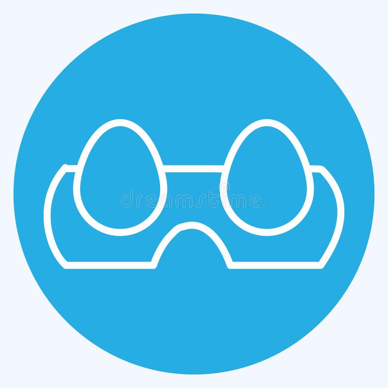 Eggs Icon in Trendy Blue Eyes Style Isolated on Soft Blue Background ...