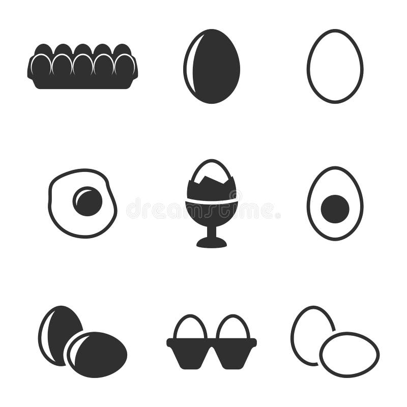 Eggs icons set stock illustration. Illustration of isolated - 98661356