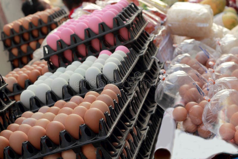 Eggs at the market stall stock image. Image of asia, preserved - 39245185