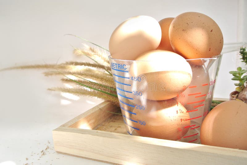 Eggs in measuring cup stock photo. Image of ingredient - 53772616