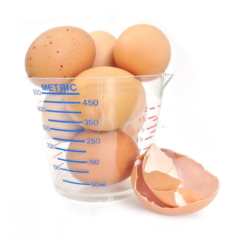 Eggs in measuring cup stock image. Image of aliment, food - 53772675