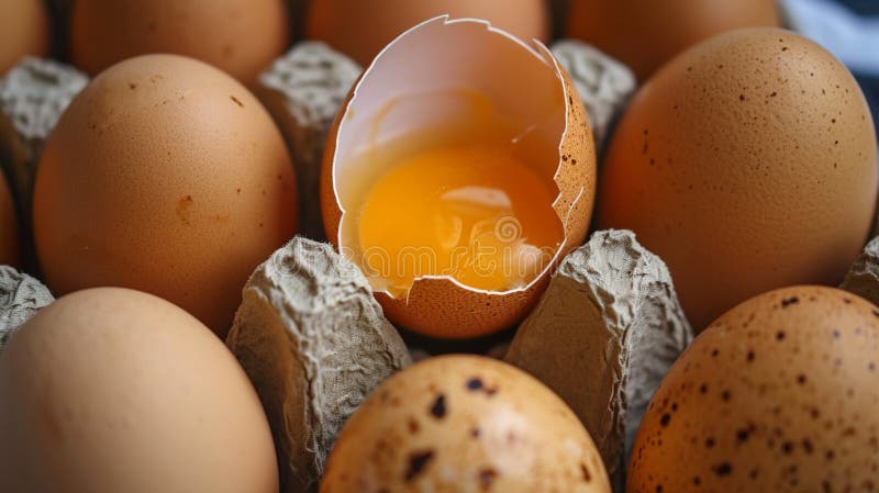 Eggs with Open Egg Fresh. Generative Ai Stock Illustration ...