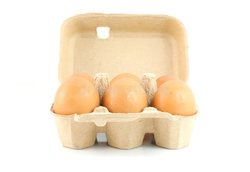 Eggs in the Package Isolated Stock Photo - Image of open, traditional ...