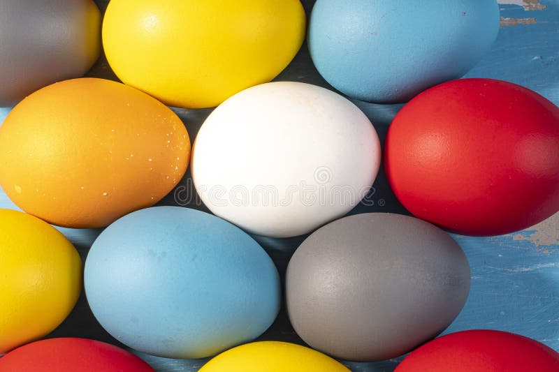 Eggs Painted in Different Colors Stock Photo - Image of colors ...