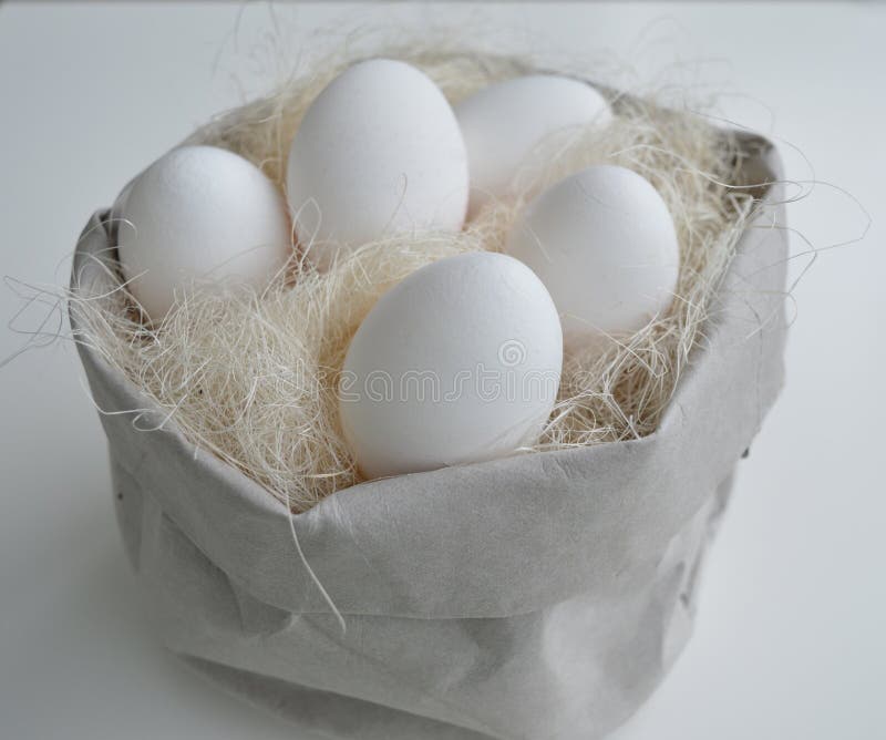 Eggs stock photo. Image of eggs, paperbag, nest, bakeware - 101185144
