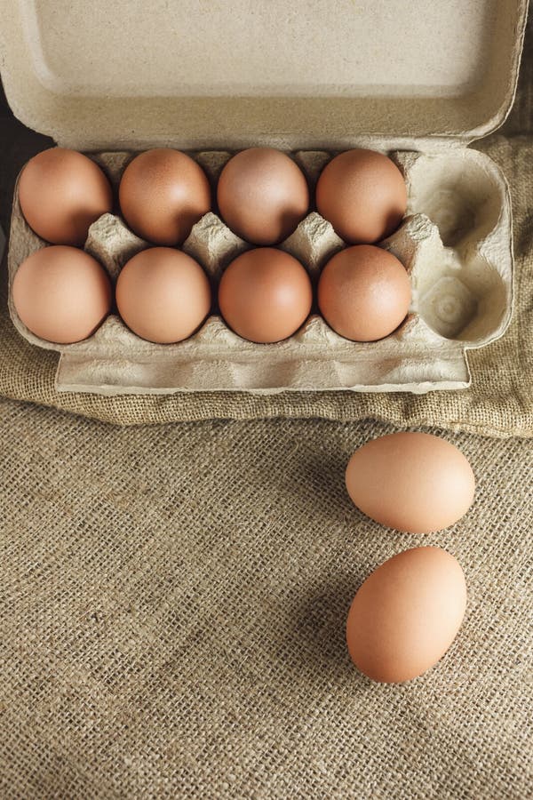 Eggs in Paper Pack Top View Stock Photo - Image of easter, market: 50504106