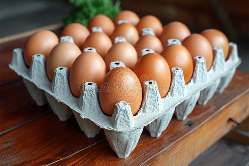 Eggs in a Paper Tray, Organized and Presented Neatly Stock Illustration ...