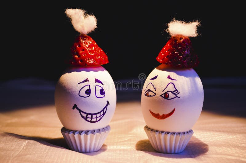 Eggs in a Party Mood Under Light Stock Photo - Image of beautiful, draw ...