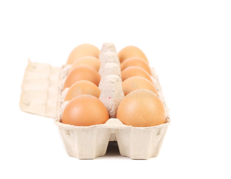 Eggs in Protective Case Foreground Stock Photo - Image of orange ...