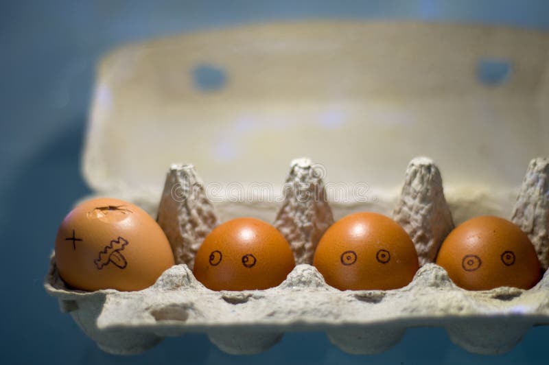 Eggs in the Refrigerator. a Broken Egg. Rotten Food Stock Photo - Image ...