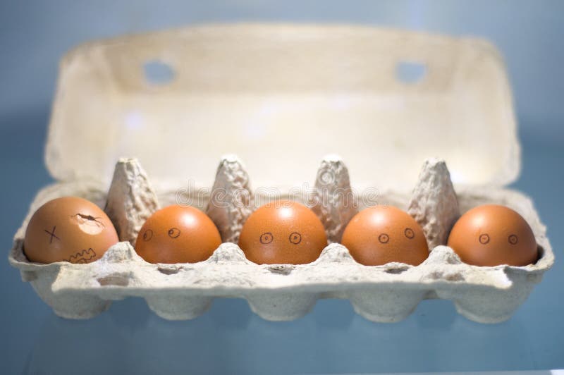 Eggs in the Refrigerator. a Broken Egg. Rotten Food Stock Photo - Image ...