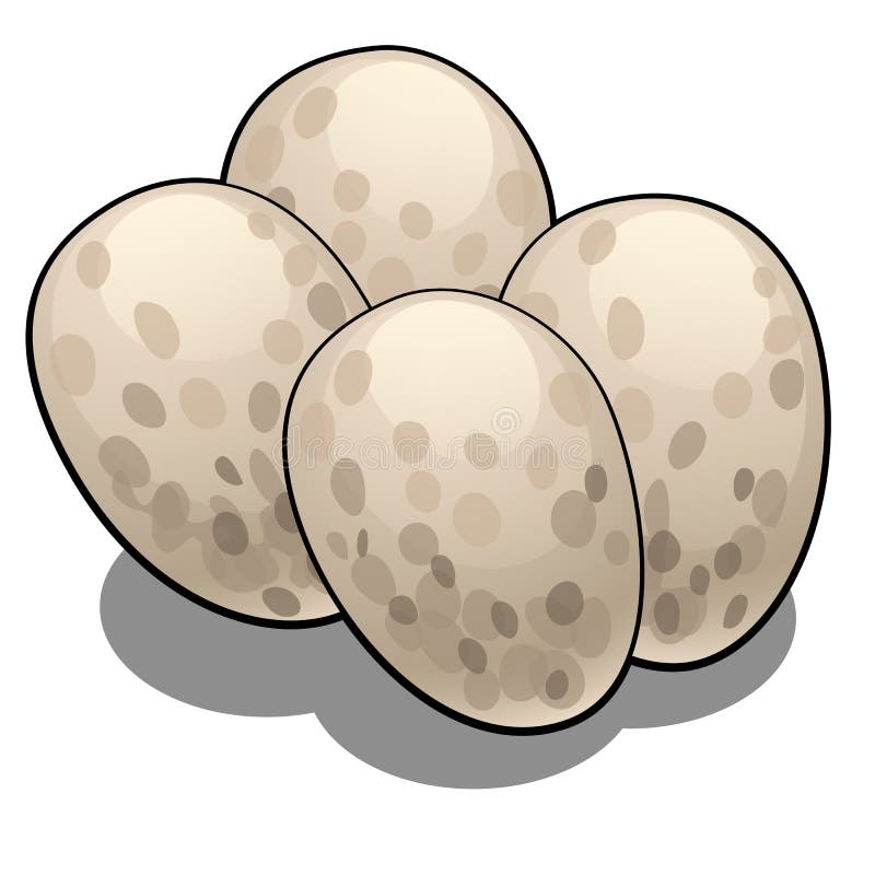 The Eggs of Reptiles Isolated on White Background. Vector Cartoon Close ...