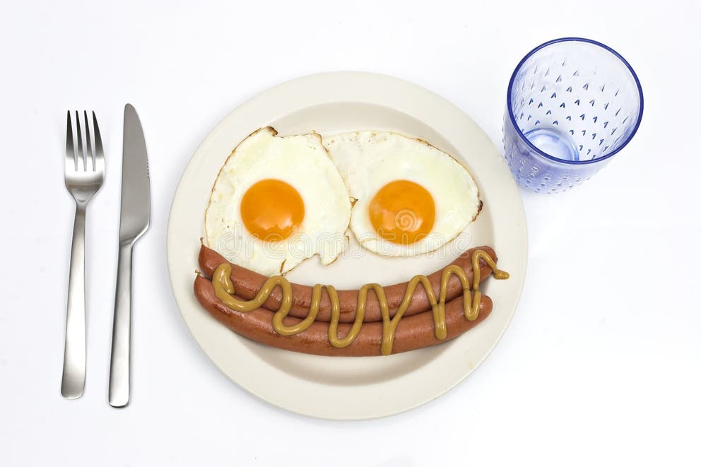 Eggs & sausage stock photo. Image of yolk, meal, grease - 1930980