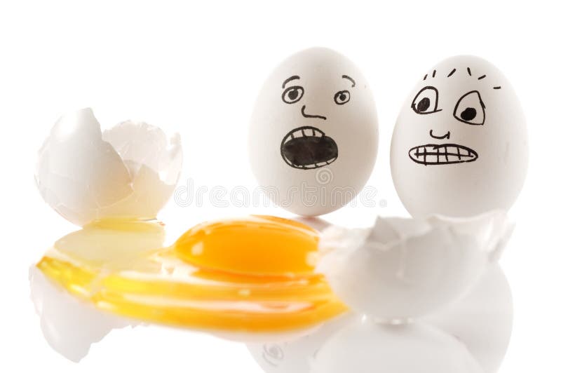 Eggs are Scared As they See Dead Friend Stock Image - Image of victim ...