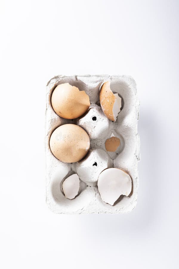 Eggs. Shell Eggs of a Hen on a White Background. Top View Stock Image ...