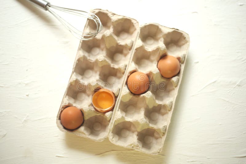 Eggs Shell for Omlette Cooking. Yellow Eggs for a Cooking on a White ...