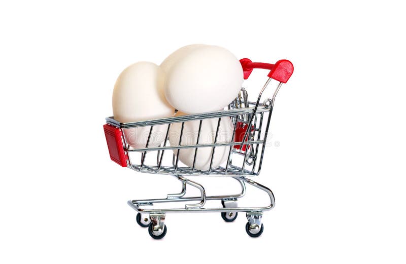 Eggs in the Shopping Cart Isolaten Stock Image - Image of horizontal ...