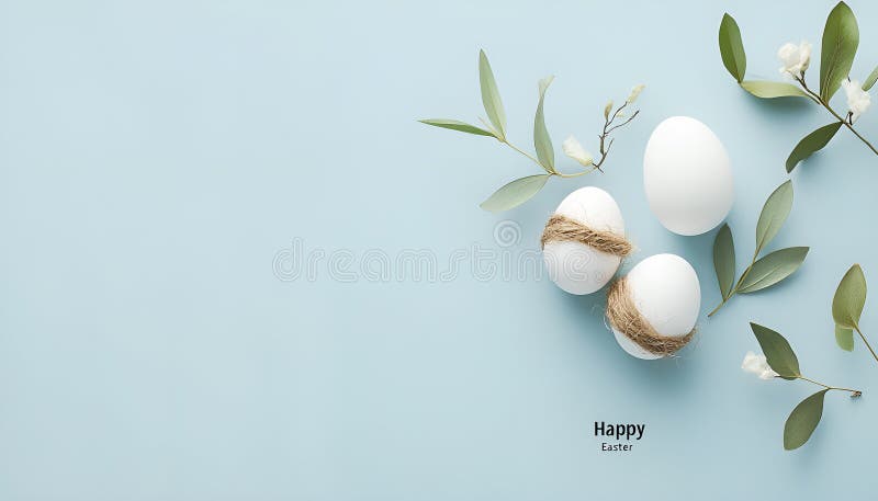 Eggs and Text HAPPY EASTER on Light Background Stock Image - Image of ...