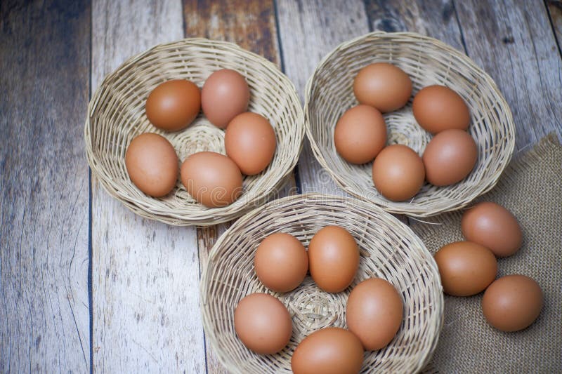 Eggs in Three Wicker Baskets. Stock Image - Image of choice, grocery ...