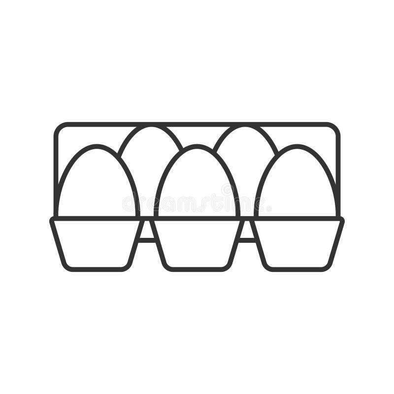 Egg tray linear icon stock vector. Illustration of black - 234495354