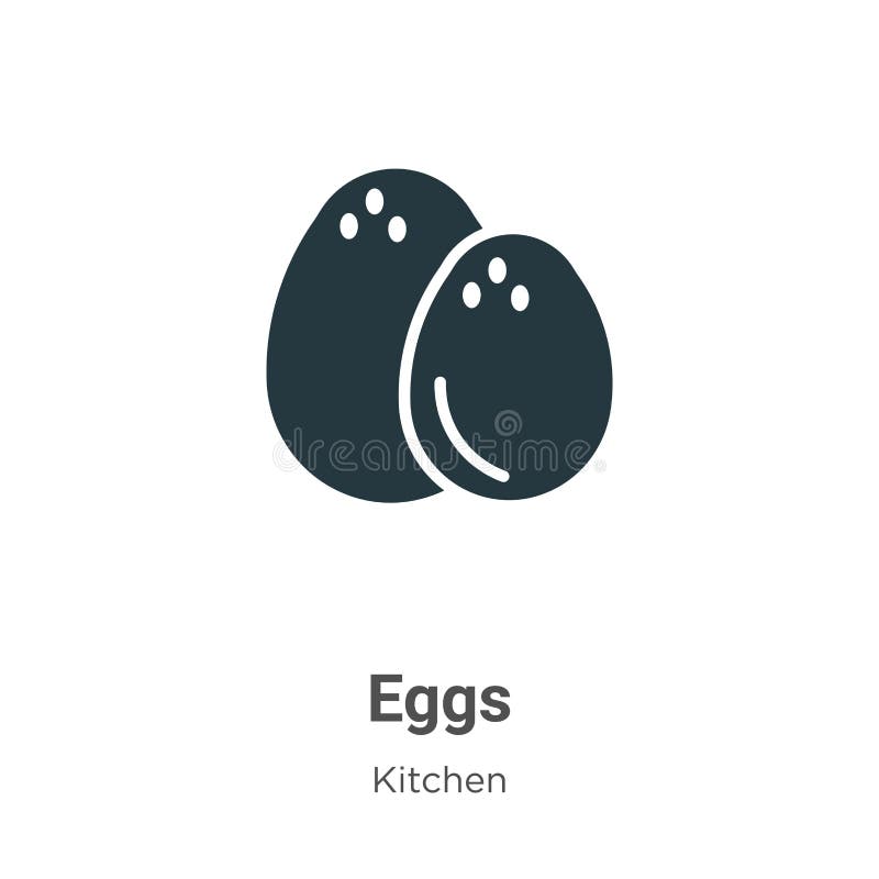 Two Eggs Vector Icon on White Background. Flat Vector Two Eggs Icon ...