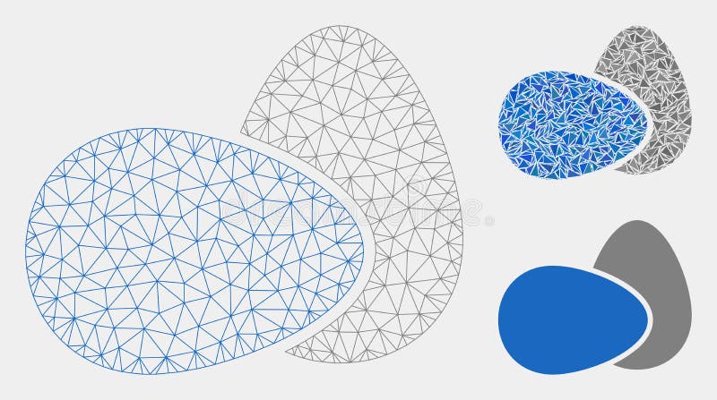 Eggs Vector Mesh Wire Frame Model and Triangle Mosaic Icon Stock Vector ...