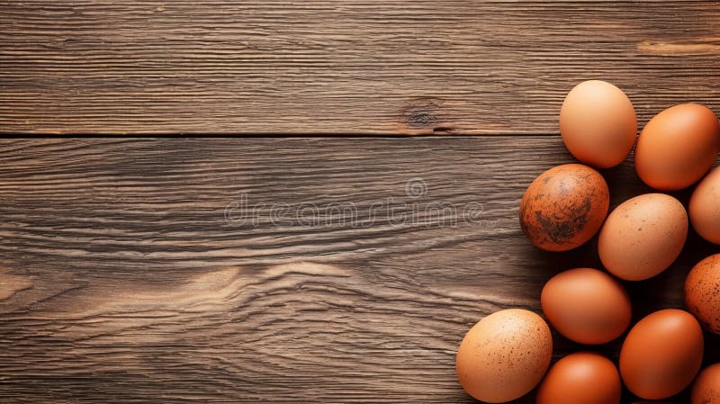 Eggs on Wood Table: a Top View Stock Illustration - Illustration of ...