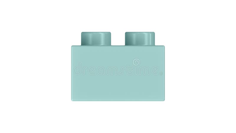 Ink Blue Lego Block Isolated on a White Background. Stock Illustration ...