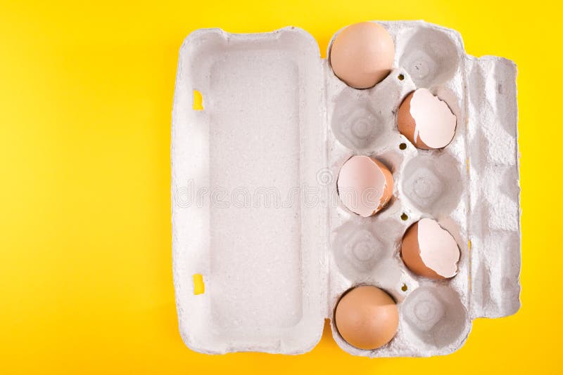 Eggshell in a Cardboard Tray. Stock Image - Image of natural, texture ...