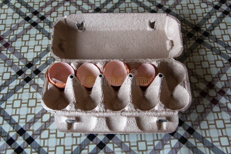Eggshell in an egg box stock photo. Image of full, celebration - 202914604