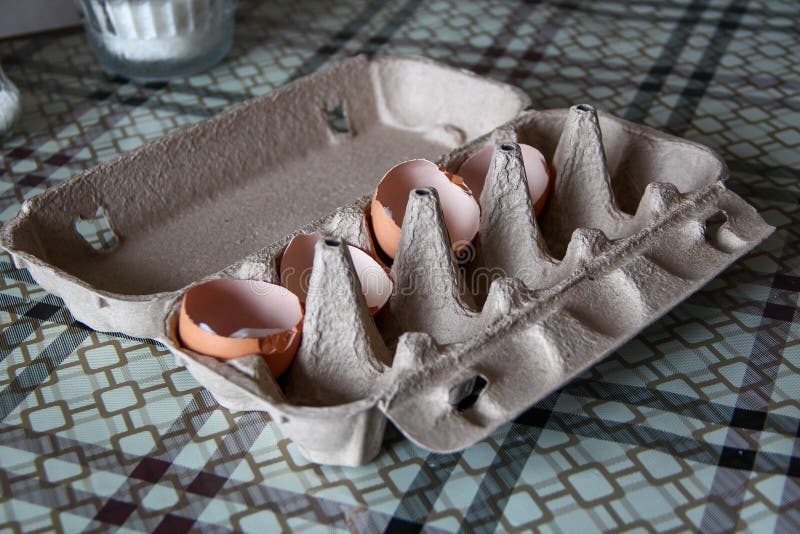 Eggshell in an egg box stock image. Image of diet, eggshell - 202914617