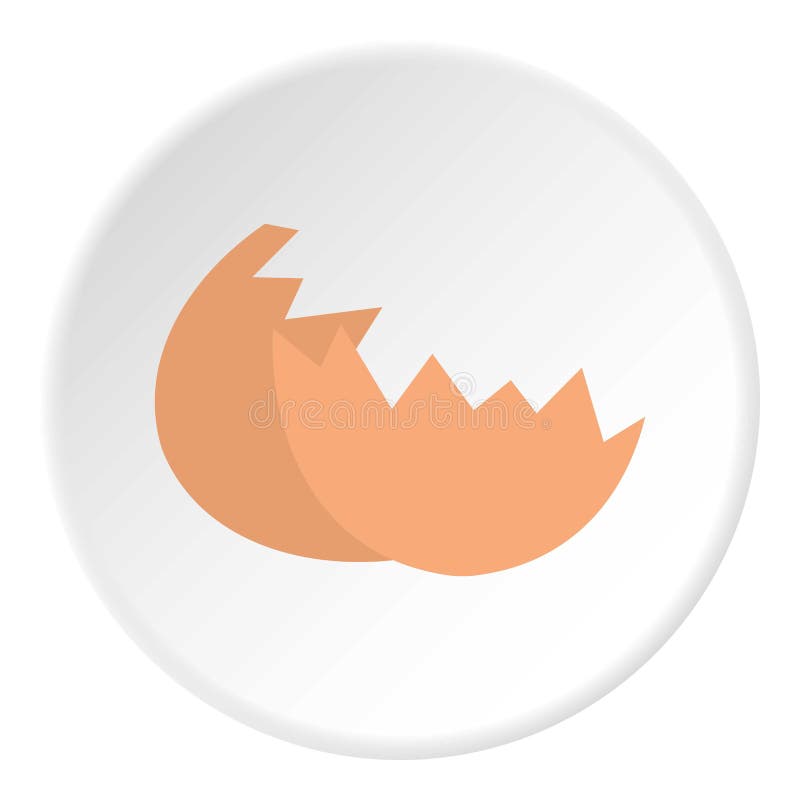 Eggshell icon, flat style stock vector. Illustration of disaster - 78644133