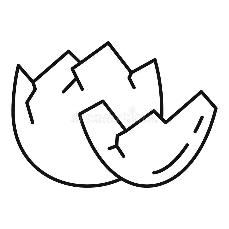 Broken Eggshell Icons Set, Outline Style Stock Vector - Illustration of ... Broken Eggshell Icons Set, Outline Style Stock Vector - Illustration of ...