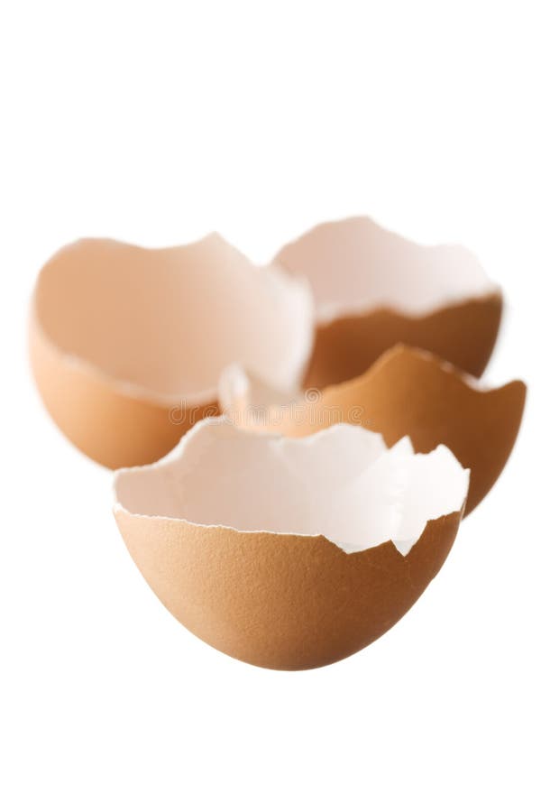 Eggshell Isolated on White Background Stock Photo - Image of absence ...