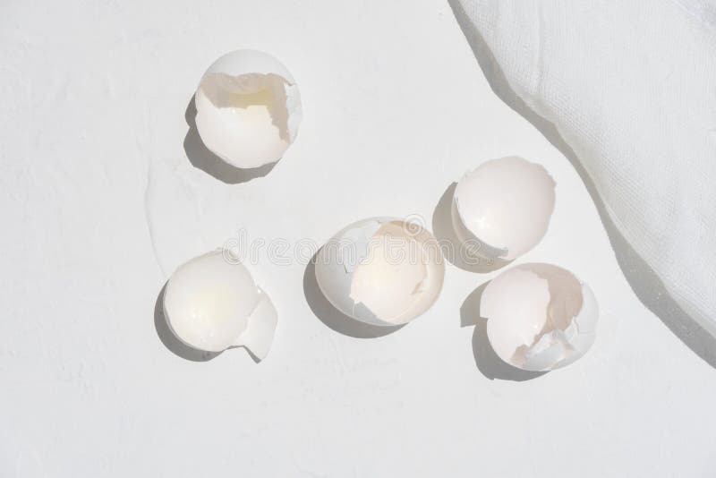 Eggshell on White Background Stock Image - Image of cracked, domestic ...