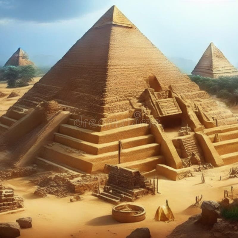 Egypt S Pyramids. Stone Pyramids Built in Ancient Egypt. Pharaohs Stock ...