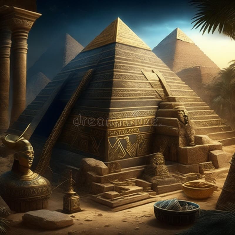 Egypt S Pyramids. Stone Pyramids Built in Ancient Egypt. Pharaohs Stock ...