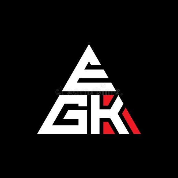 EGK Triangle Letter Logo Design with Triangle Shape. EGK Triangle Logo ...