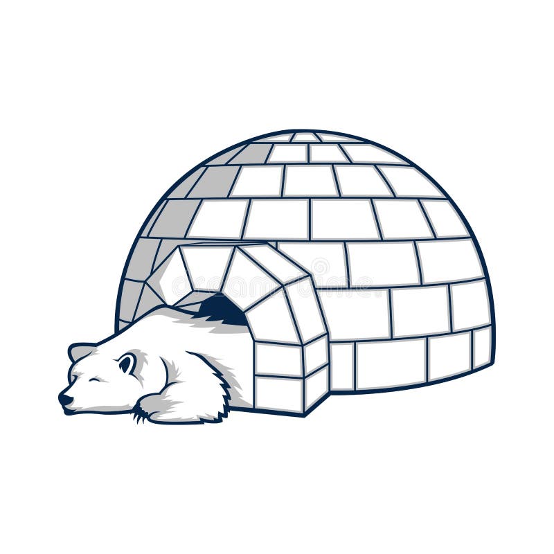 Egloo and Bear Illustration Vector Design Stock Vector - Illustration ...